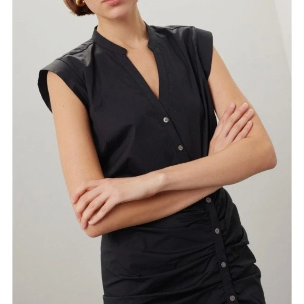 Veronica Beard | Dresses | Veronica Beard Dress Black Ruched Button ...